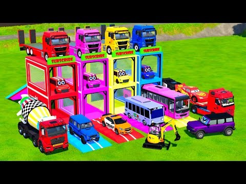 Transporte de Cor com Tayo! Todos os Caminhões Misturadores de Cores com Plataforma Dupla,Volvo–FS22