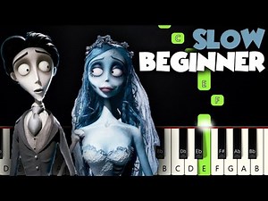 The Piano Duet - Corpse Bride | SLOW BEGINNER PIANO TUTORIAL + SHEET MUSIC by Betacustic