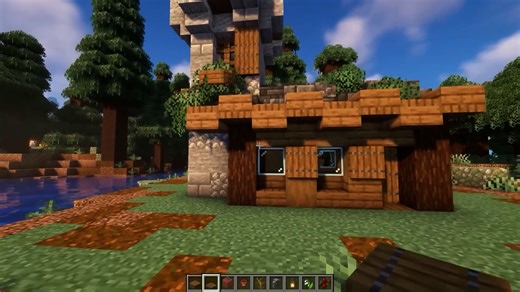 Small starter castle build for Minecraft survival