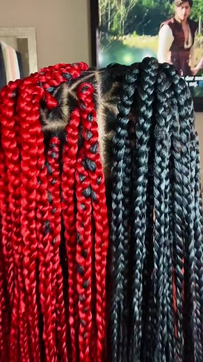 Stunning Black and Red Box Braids Hairstyles for a Bold Look