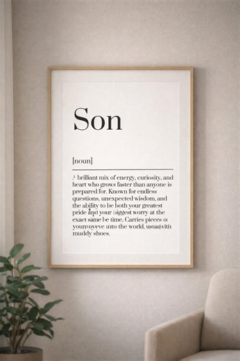 Son Definition Print – Modern Kids Room Decor (digital Download, PDF & PNG Files) - Etsy