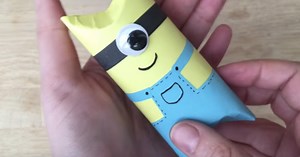 Cute DIY Minion Toilet Paper Roll Gift Box