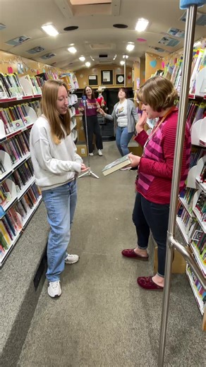 When you’re trying to recommend a book, but the drivers are making a Tik Tok. 🙃 #bookmobile #library #golden