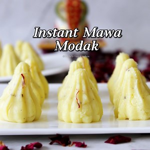 86K views · 769 reactions | On this Ganesh Chaturthi, try this melt in mouth and super tasty 5 ingredients Instant Mawa Modak | Ruchi's Veg Kitchen | Facebook