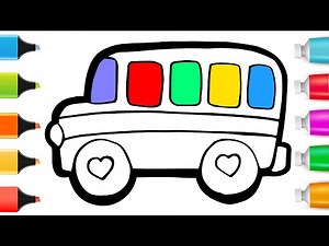 Drawing and Coloring Bus | Step by Step Easy