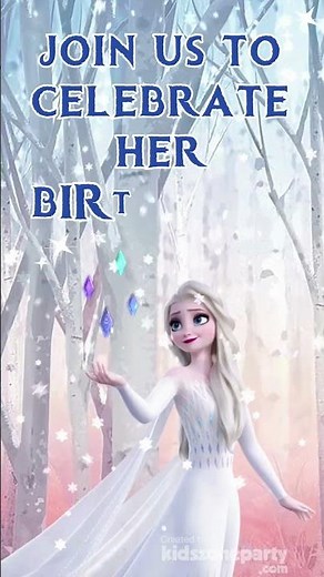 Frozen Birthday Video Invitation | Editable and instant downloadable | Canva Template