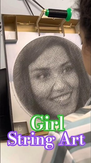 How To Make String Art Tutorial/Nail And Thread String Art By Me/Amazing String Art#shorts#art #girl