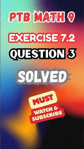 PTB Math 9th Exercise 7.2 Question 3 | Full Easy Solution in Urdu | Class 9 Mathematics