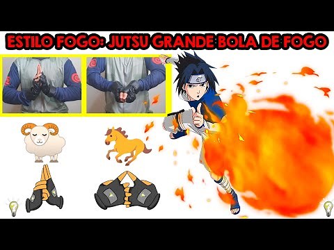 COMO FAZER O JUTSU ESTILO FOGO GRANDE BOLA DE FOGO? APRENDA A FAZER O JUTSU DE SASUKE UCHIHA