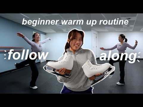 FOLLOW-ALONG beginner warm up routine | quick 8-minute figure skating warm up