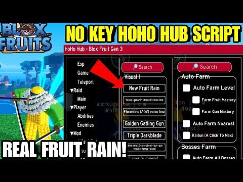 Script Blox Fruit No Key AUTO FARM HOHO HUB V3 | RAIN FRUIT | AUTO MASTERY | AUTO RAID | PASTEBIN