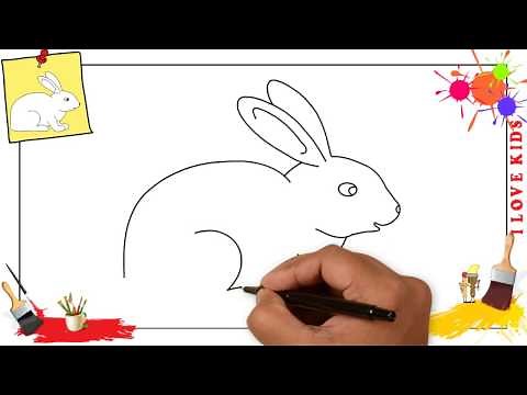 How to draw a rabbit SIMPLE & EASY step by step for kids, beginners