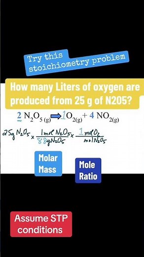 Stoichiometry problem with gas volume #chemistryeducation #stoichiometry #stem #scienceshorts