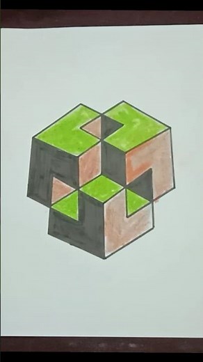 Drawing tutorial on 3d shape #artclass #drawn #3dart