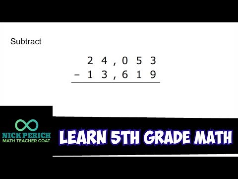 Learn 5th Grade Math - Subtract 24,053 - 13,619 (5-Digit Numbers)