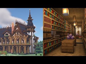Internal Decoration in a Fantasy Small Library - Minecraft Build Process