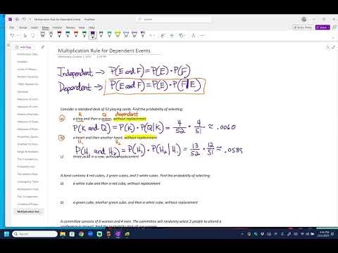 Statistics 1: 5.4 The Multiplication Rule of Dependent Events