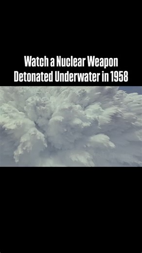 Nonstop✨ on Instagram: "In 1958, during the height of the Cold War, the United States carried out an underwater nuclear test to study the effects of an atomic explosion beneath the ocean’s surface. The detonation produced a towering column of water, steam, and debris, along with powerful shockwaves that spread through the sea. These tests were meant to analyze the impact on ships, submarines, and naval operations, while also demonstrating nuclear capability. Footage from the test remains a strik