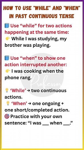 How to Use "While" and "When" in Past Continuous Tense | Easy English Grammar Tips