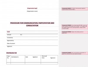 Procedure for Communication, Participation and Consultation [ISO 45001 documents]