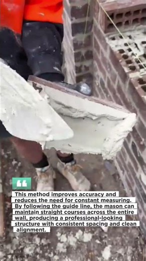 Perfect Brick Alignment Trick! Mason Uses String Line for a Straight Wall