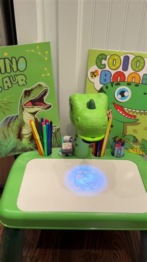 Screen-free fun for kids! This drawing projector table comes with pencils, crayons, markers, stamps, and 72 tracing images. Easy to set up, super engaging, and available in dinosaur or unicorn designs. #screenfreeplay #kidstoys #toddleractivities #tiktokshopblackfriday #tiktokshopcybermonday