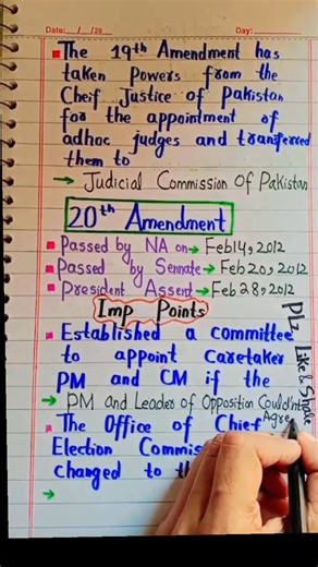 3.8K views · 55 reactions | All Amendments In the Constitution of Pakistan 1973✨️ Part 4✨ (Total parts 5 ✍️️) #OnePaperMCQs #ppscpreparation #ConstitutionOfPakistan #reelsfbシ #exampreparation #FPSCExams #competitiveexams #followers | online Ppsc Past Papers Daily | Facebook