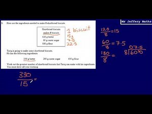 3. Recipes & Proportion Problem (GCSE Maths - Edexcel Practice Tests Set 3 - 1H)