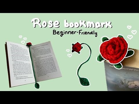 How to Crochet a Rose Bookmark - BEGINNER FRIENDLY