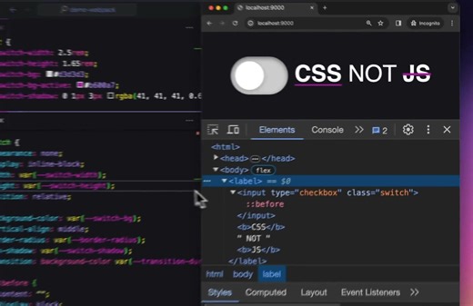 Using the `appearance` CSS property and `:checked` pseudo-class to create customizable switches. #css | Arbaoui mehdi