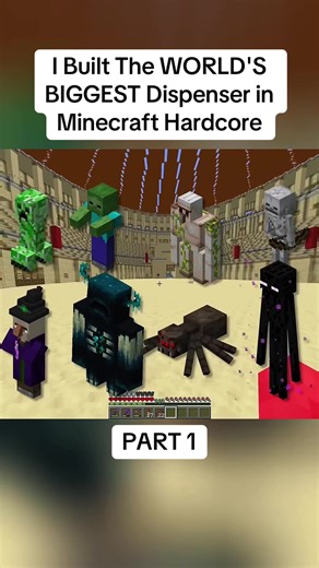 I Built The WORLD'S BIGGEST Dispenser in Minecraft Hardcore - PART 1 #biggest #dispenser #minecraft #built #fyp