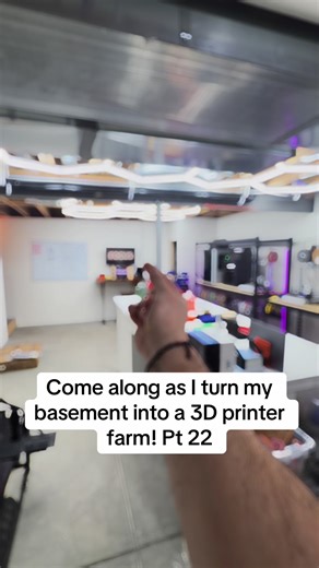 Transformation of my basement into a 3D printer farm! #homeimprovement #diyproject #basementrenovation #beforeandafter #3dprinting