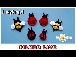 Cute Little Ladybug Appliqué - LIVE Crochet Workshop 💗 April 15, 2024