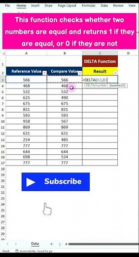Excel DELTA Function – Check Equality Fast!