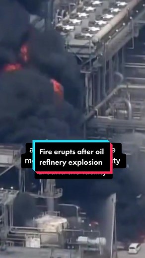An explosion set off a tremendous fire at an oil refinery near #Houston. At least two people were hurt at the plant owned by #ShellOil. Officials are monitoring air quality and investigating what caused the blast. #fire #news