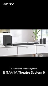 The powerful Sony BRAVIA Theatre System 6 Soundbar, is made for movie lovers. With easy set up, 5.1ch surround, 1000W powered by Dolby Atmos® and DTS:X®, this all-in-one system - soundbar, subwoofer, and wireless rear speakers - delivers sound that dances around you. #MySonyMEA #Cinemaiscominghome | Sony Africa