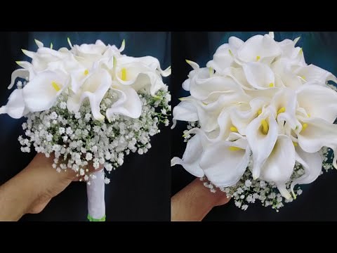 Calla Lily Bridal bouquet, how to make calla lily bridal bouquet tutorial.
