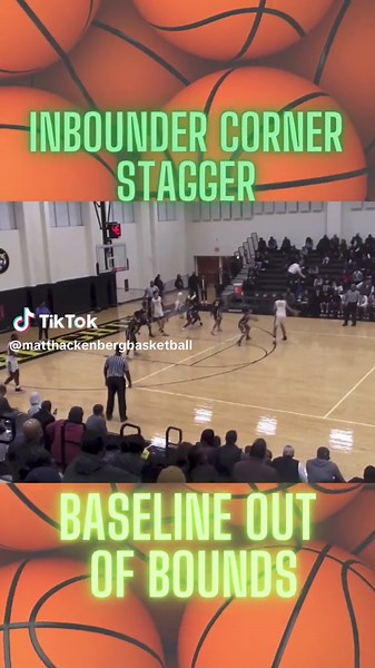 This baseline out of bounds works great against man or zone defense ‼️ The screening changes slightly, but you can get that corner sealed off for your shooter with only a slight change to the screens. Inbound with your shooter obviously, and teach the screeners how to slip if the defense over-pursues. The last screen is the most important. This screener cannot let his man jump the screen. He should stay on top of his defender, screening his own man, and then look to clean up any defender trying 