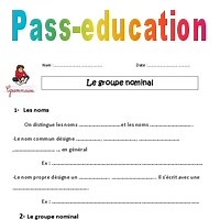 Groupe nominal - GN - Cm2 - Leçon - Cycle 3 - PDF à imprimer