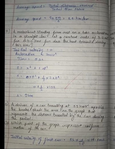CBSE class 9 Science physics chapter 8 "Motion" Exercise Question | NCERT class 9 chapter 8 Motion