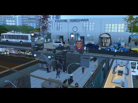 Train Station Community lot the sims 4 | DOWNLOAD CC + TRAY