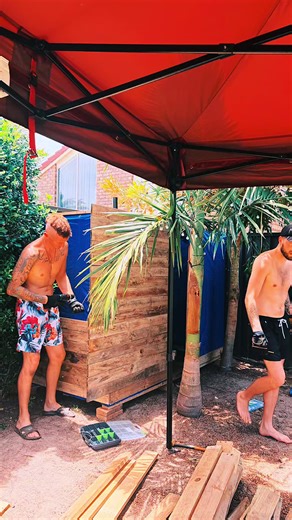 Hot sauce dream: #DIY sauna 🔥 We had a #vision. We had a #plan. Hands #dirty, sweat #pouring, laughs #loud. We made it #happen — and it’s fckin #awesome.