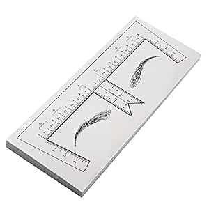 50pcs Disposable Eyebrow Ruler Stencils with Eyebrow Shape for Microblading Permanent makeup Tattoo Eyebrow design Eyebrow Mapping Ruler (Model B-50pcs)