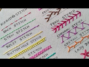 15 Basic Hand Embroidery Stitches Sampler for Absolute Beginners