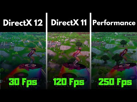 Fortnite | DirectX11 vs DirectX12 vs Performance mode | Side by side comparision | RTX 3050 4GB