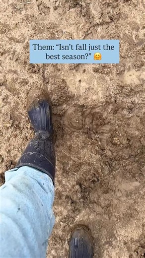 Just to be clear…I love fall 😂 Seriously, I really do but with the cooler temps, no bugs, and glorious foliage comes ALL the rain we needed all summer long 🙄 And fall and spring are synonymous with one word here in the ranch - mud. Lots and lots of mud. And puddles. And seasonal ponds. 🌧️ But at least all the puddles get our boots clean for a millisecond before they get all muddy again! 😂 | Red Falcon Ranch