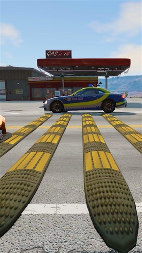 SLOW SPEED Ramp Challenge! 6 Cars Face Police Test 🚔 BeamNG.drive #beamngshorts #automobile