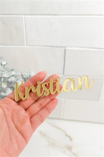 Custom Acrylic Cake Topper: Personalized Gold Name - Etsy