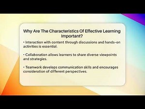 Why Are The Characteristics Of Effective Learning Important? - Childhood Education Zone