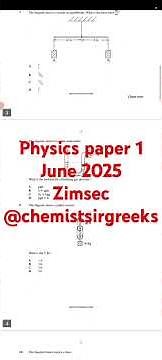 ZIMSEC PHYSICS PAPER 1 (JUNE 2025) WALK-THROUGH FULL PAPER